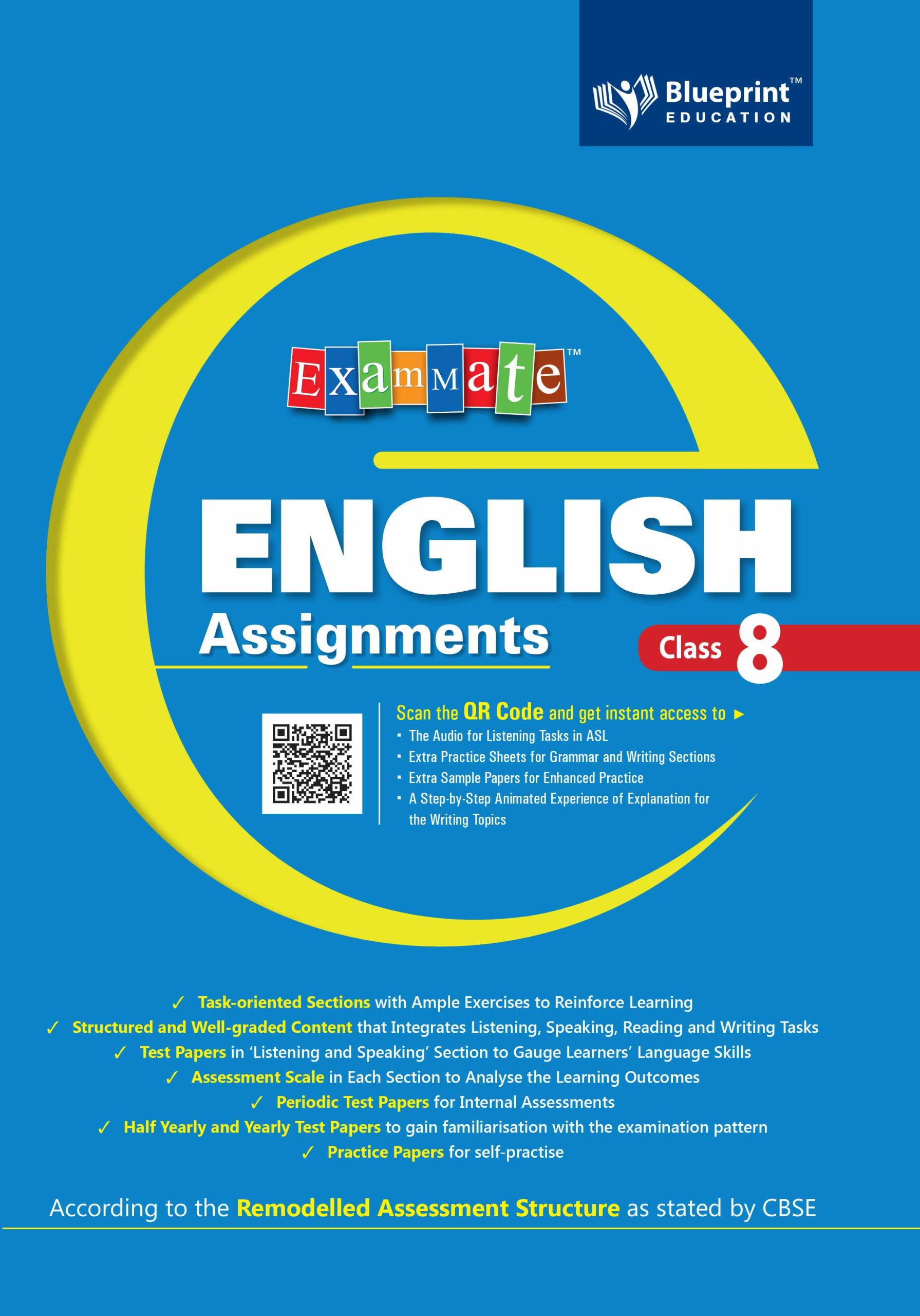 Blueprint Exam Mate English Assignment Class Textbook For Class 8 CBSE