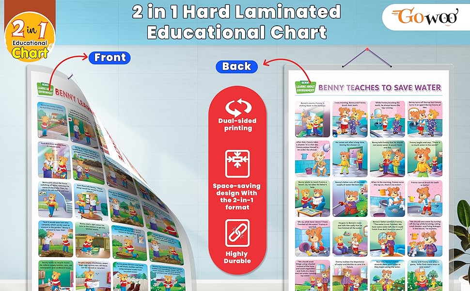 Gowoo 2 in 1 Benny Stories Chart ( Benny Learns to Recycle & Bunny ...